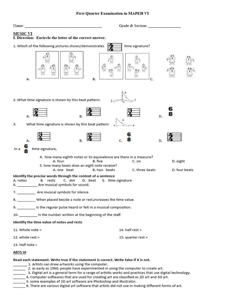 Q1 Test in Mapeh 6 | PDF | Obesity | Shape