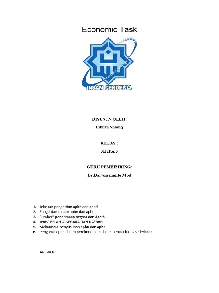 Economic Task | PDF