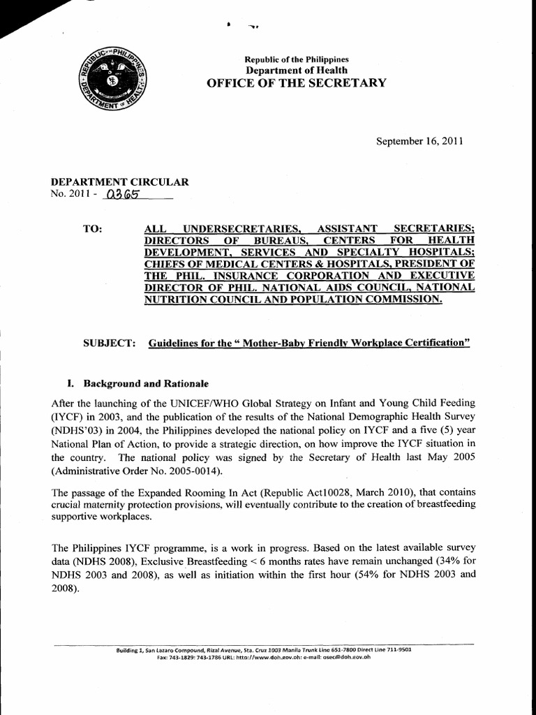 5 DOH DC 2011-0365 - 09162011 | PDF