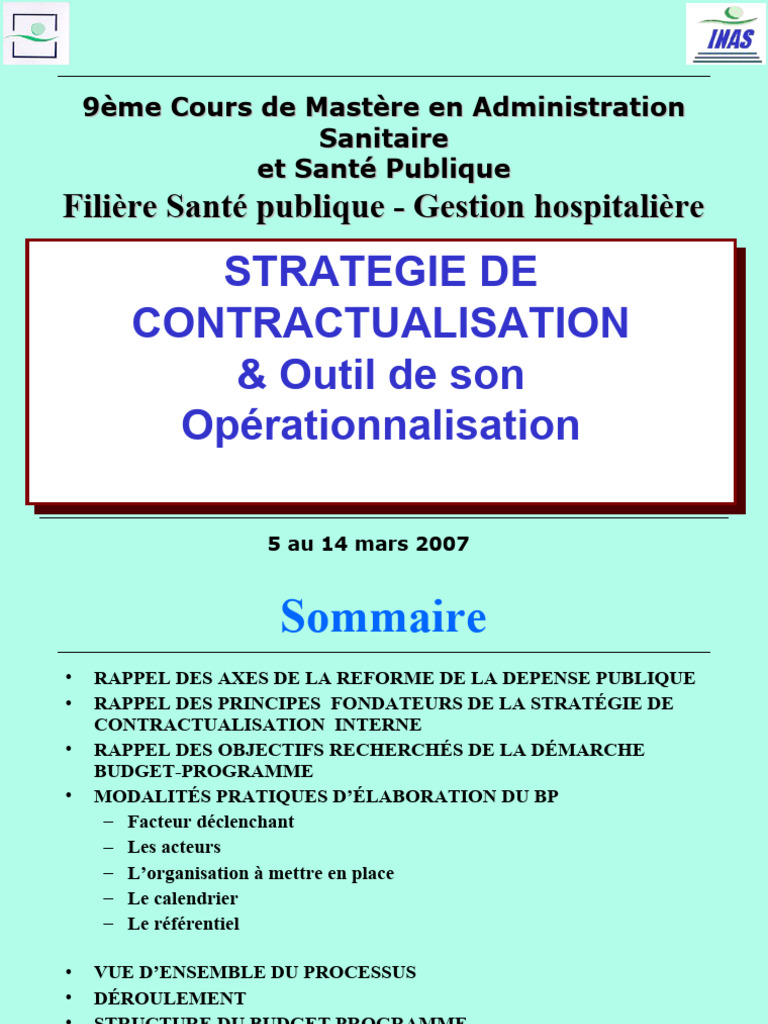 Contractualisation_stratégie et guide | PDF | Budget | Planification