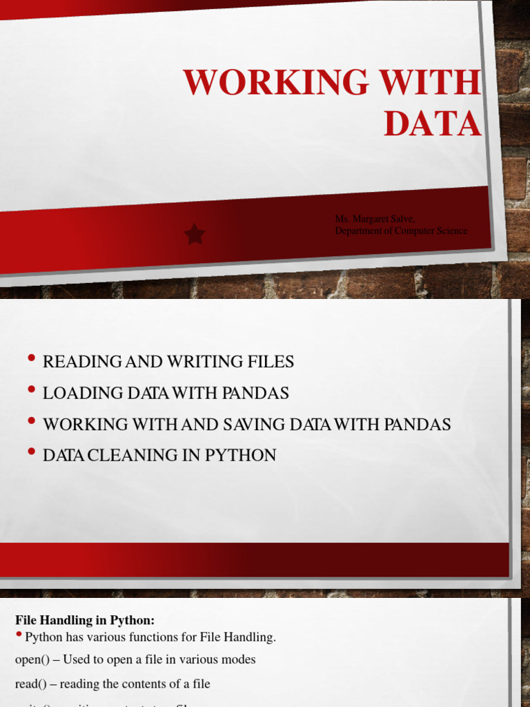 Unit6 - Working With Data | PDF | Computing | Computer Engineering