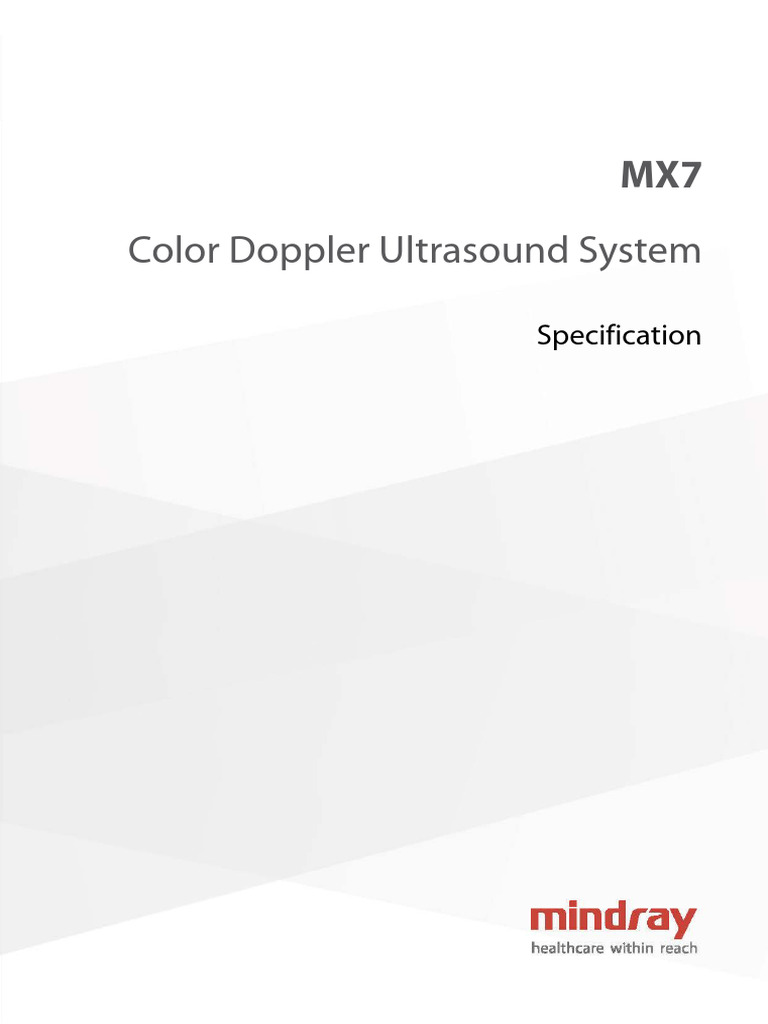 Mindray MX7 Specification Sheet | PDF | Medical Ultrasound | Kidney
