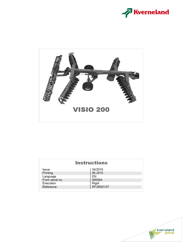 Om Visio 200 | PDF | Tractor | Axle