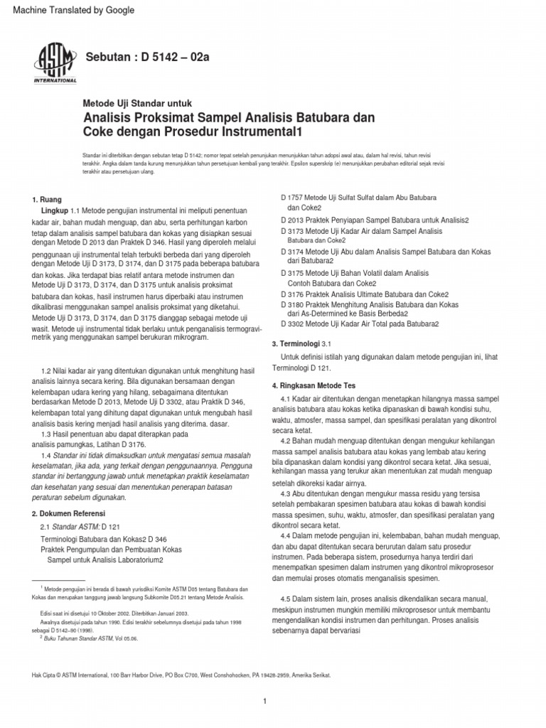 Astm D 5142-02 | PDF