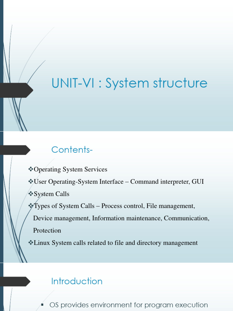 UNIT-VI System Structure | PDF | Operating System | Graphical User ... UNIT-VI System Structure | PDF | Operating System | Graphical User ...