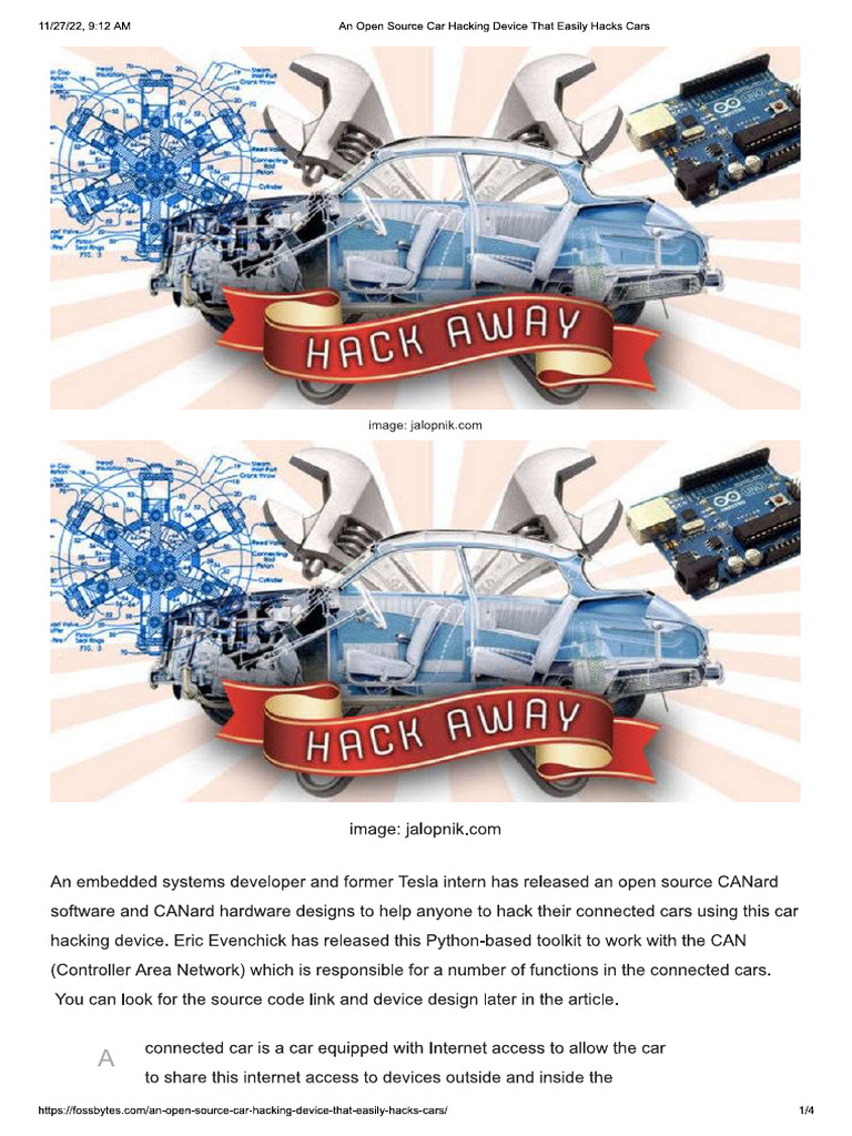 Open Source Car Hacking Device | PDF