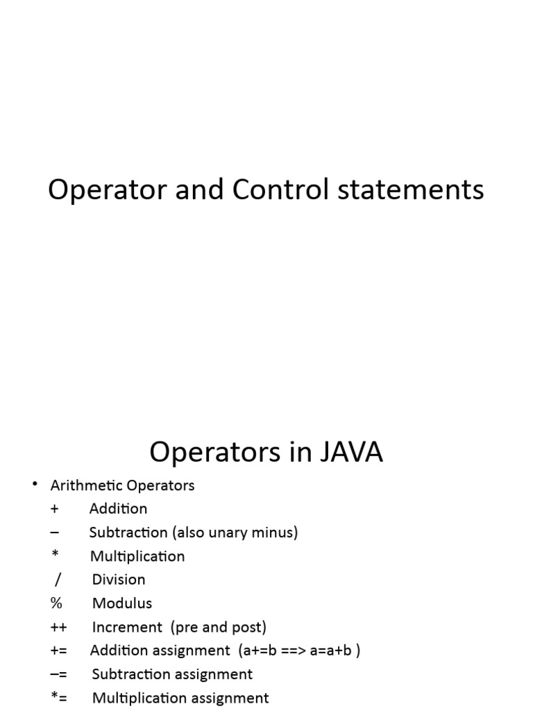 3-Operators and Control Statment | PDF | Arithmetic | Software Engineering