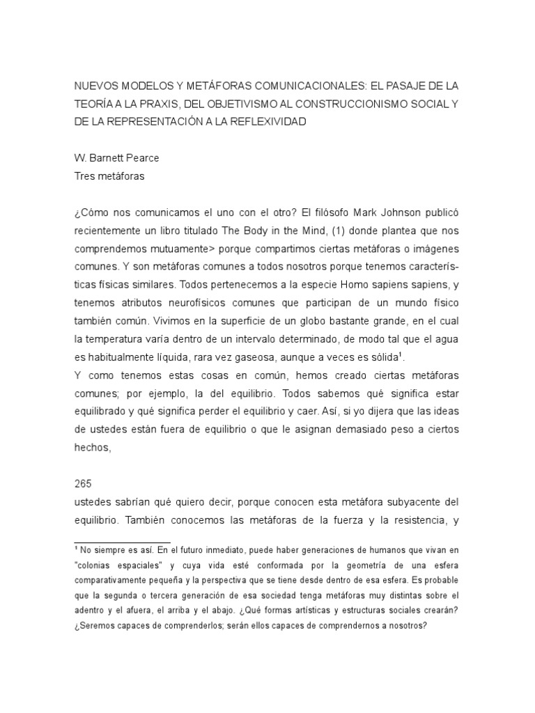 Barnett Pearce - Nuevos Modelos y Metáforas Comunicacionales | PDF ...