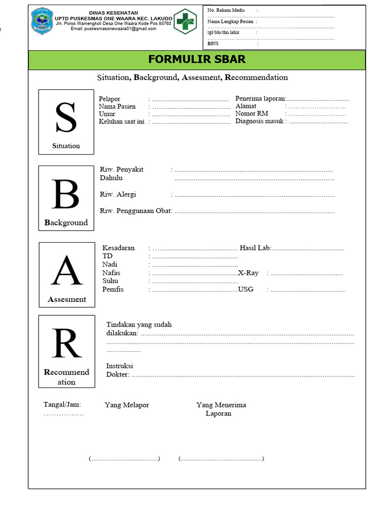Form Sbar | PDF