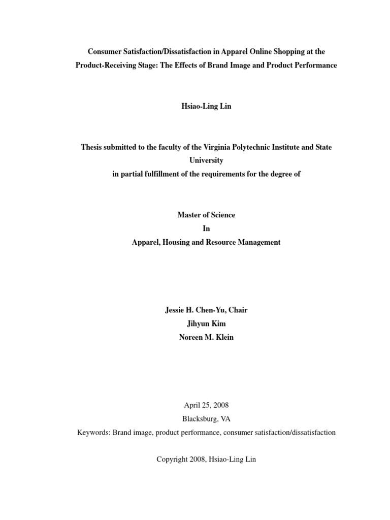 Etd 05072008 202714 - Thesis | PDF | Customer Satisfaction | Brand