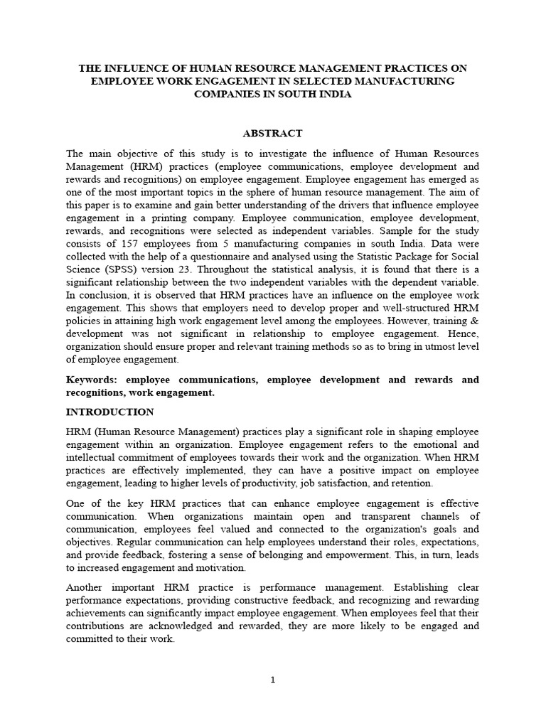 Employee Engagement Pdf Human Resource Management Employee Retention