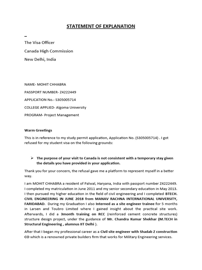 STATEMENT OF EXPLANATION Moht | PDF | International English Language ...