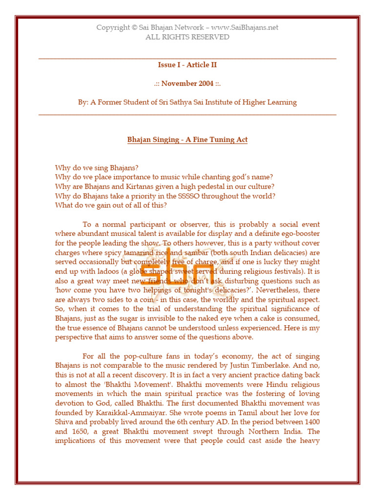 Issue I Article II | PDF | Bhakti | Bhakti Movement