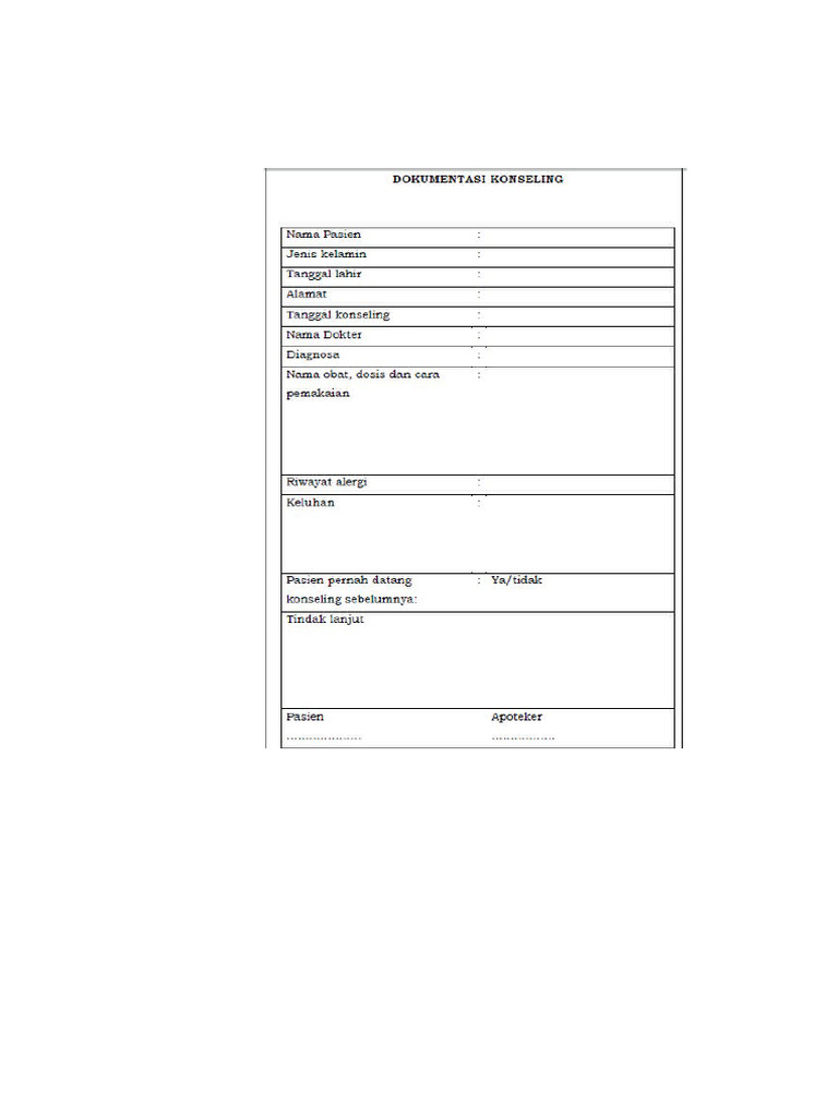 Formulir Data Konseling | PDF