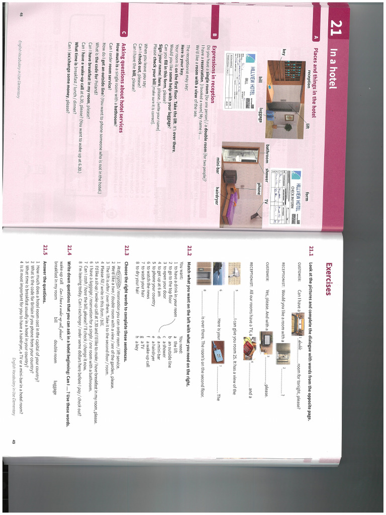 A2 Vocabulary Units 21-24 | PDF