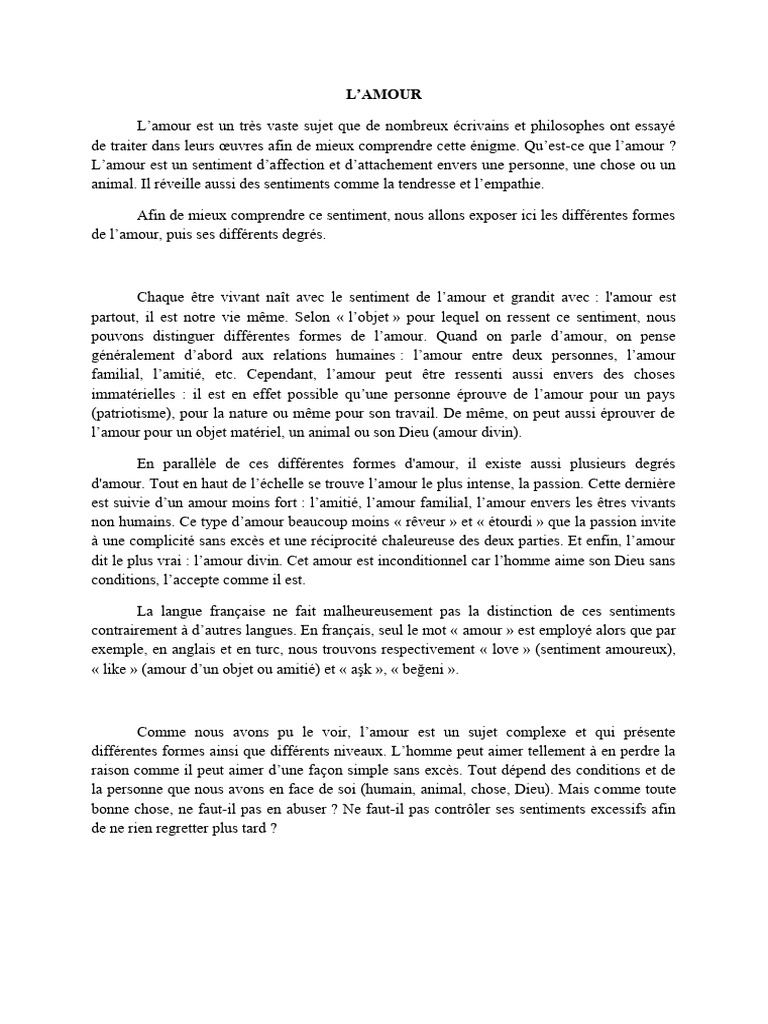 L'Amour | PDF