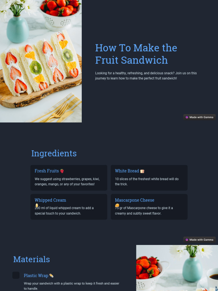 How To Make The Fruit Sandwich | PDF | Sandwich | Breads