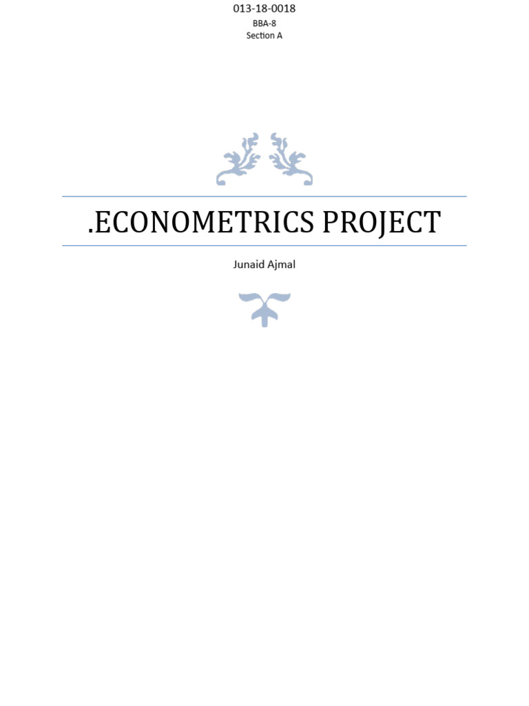 Econometrics Final Project | PDF Econometrics Final Project | PDF