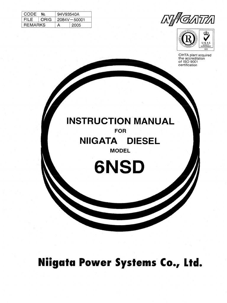 Niigata 6nsd Manual Book | PDF