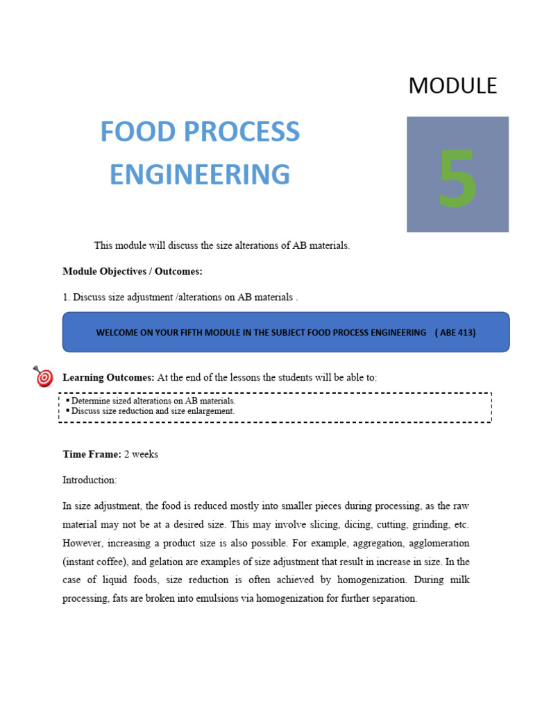 Module 5 v2 | PDF | Mill (Grinding) | Secondary Sector Of The Economy