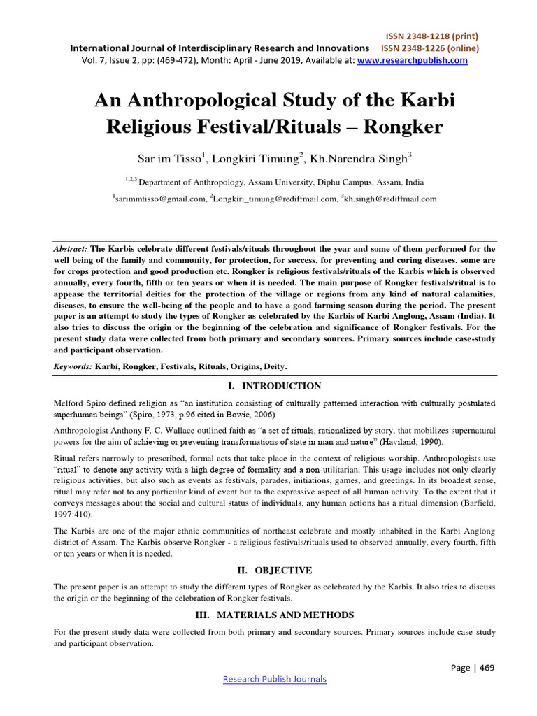 Karbi Rongker Festival: Rituals and Significance | PDF | Rituals | Deities