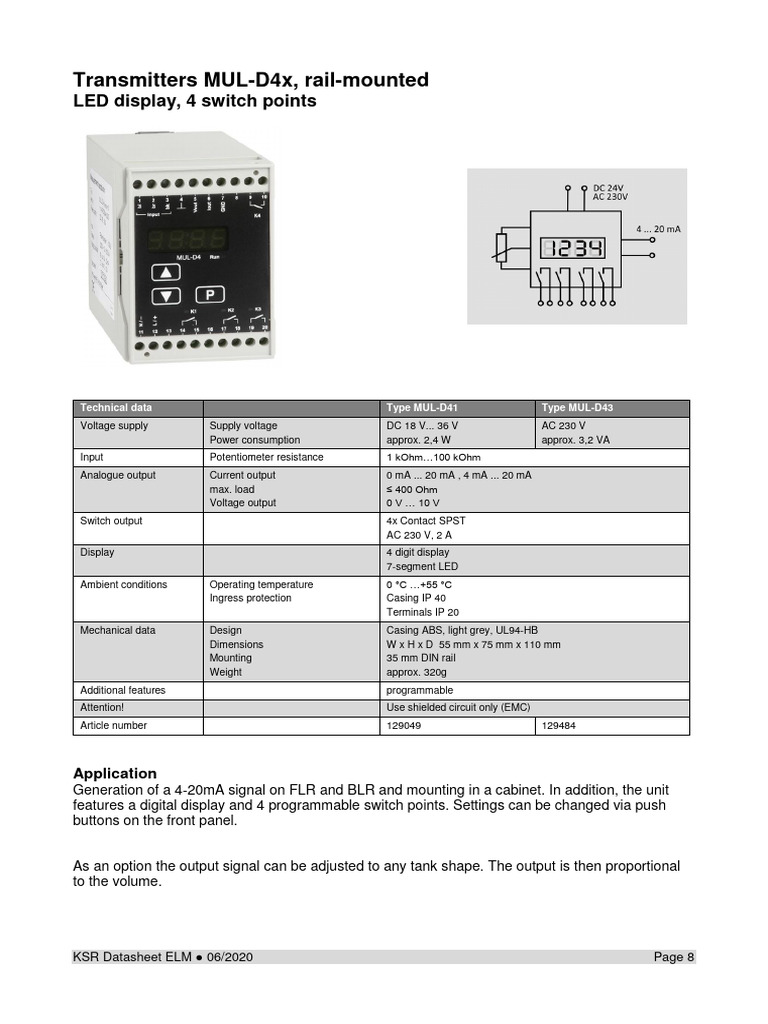 MUL D41 - Transmitter Display | PDF