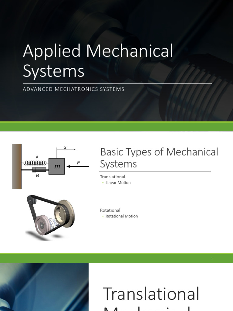 Applied Mechanical Systems | PDF | Torque | Gear