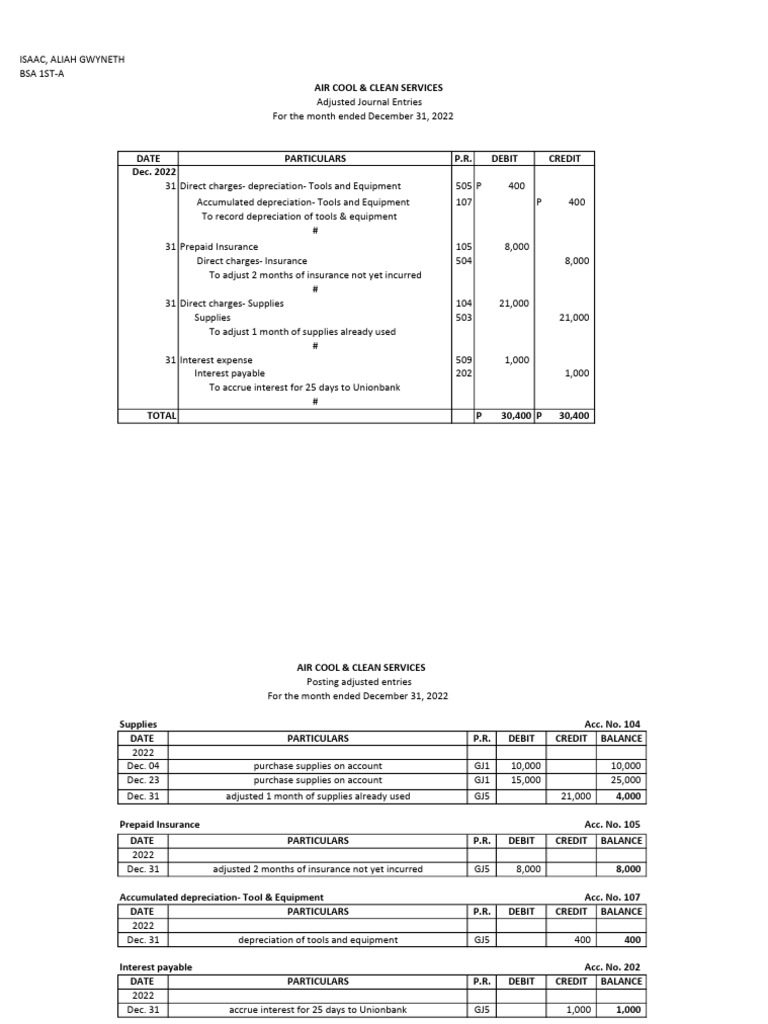 Isaac-Air Cool & Clean Services | PDF | Debits And Credits | Expense