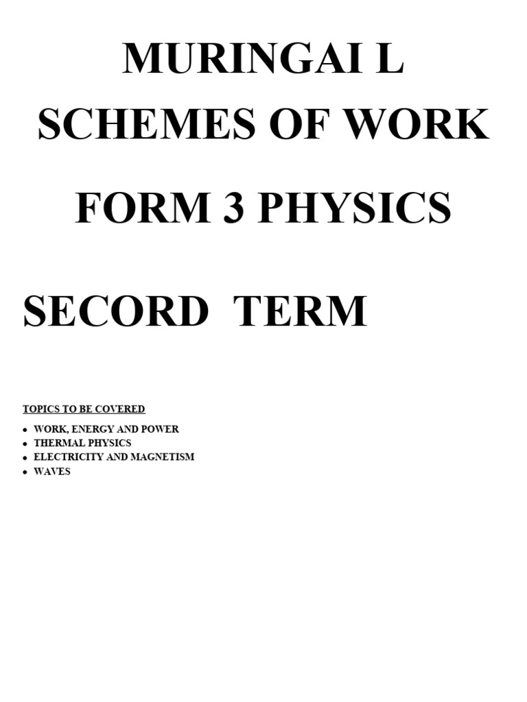f3 Physics Third Term Scheme Icc-1 | PDF | Waves | Electromagnetic Spectrum