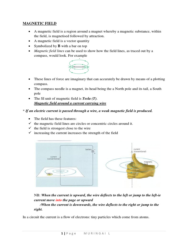 Magnetic Effect of Electric Current | PDF | Magnetic Field | Electricity