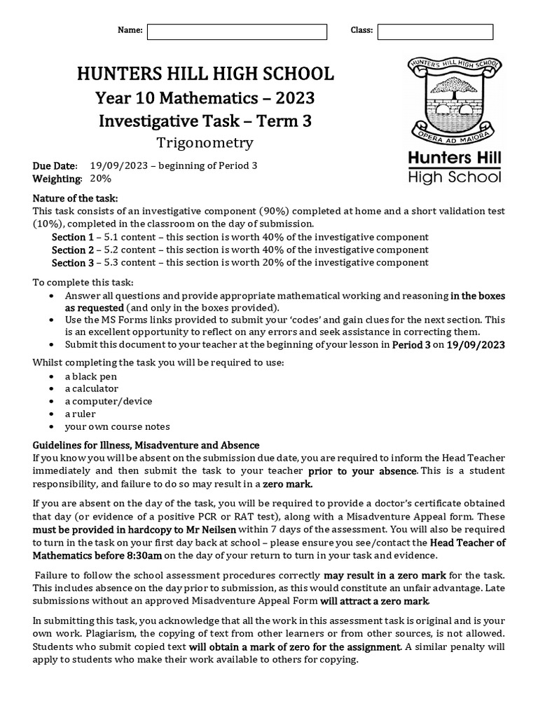 2023 10mat T3 Trigonometry Pdf Trigonometric Functions Trigonometry