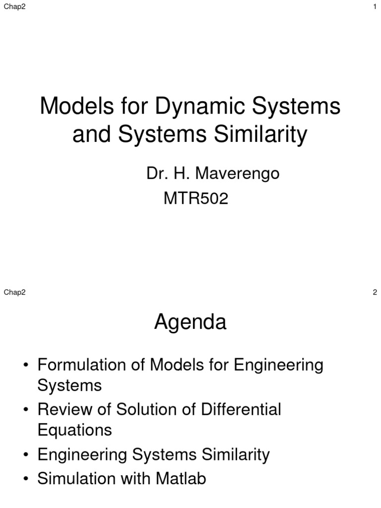 Chapter 2 Models For Dynamic Systems and Systems Similarity | PDF | Fluid Dynamics | Electrical ...