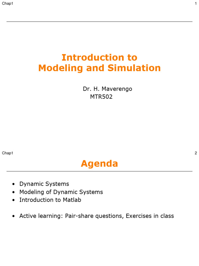 Chapter 1 Intro To Modeling And Simulation Pdf Matrix Mathematics Vector Space