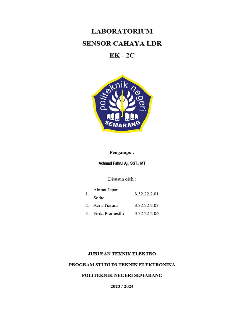 Laporan Pak Ajik Pertemuan Ke-3 Sensor LDR | PDF