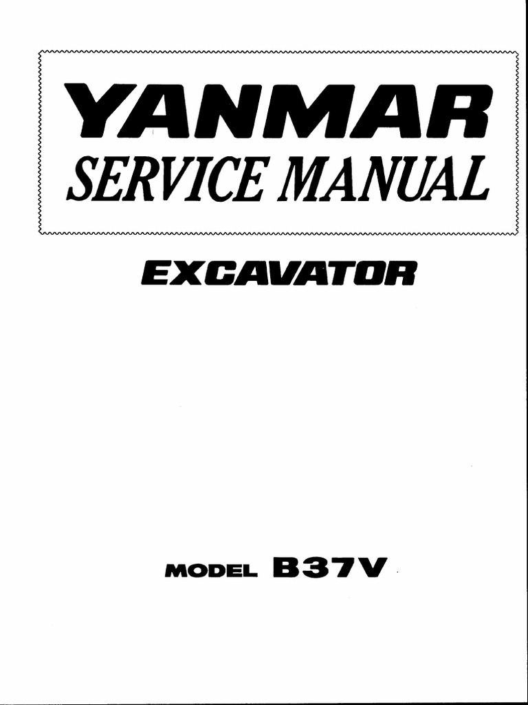 Yanmar Crawler Excavators B37V Service Manuals en PDF | PDF