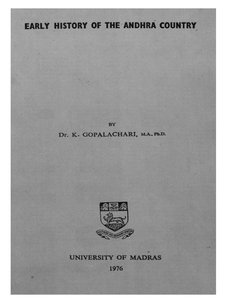 TVA BOK 0002584 Early History of The Andhra Country | PDF