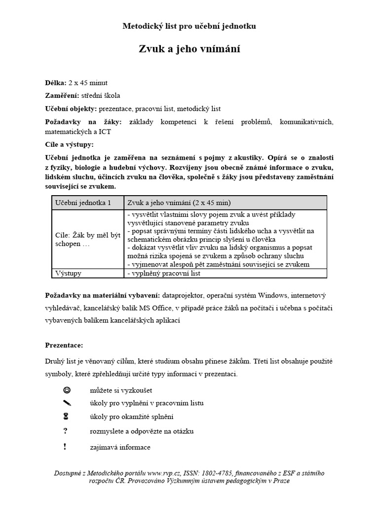 Zvuk A Jeho Vnimani - ML | PDF