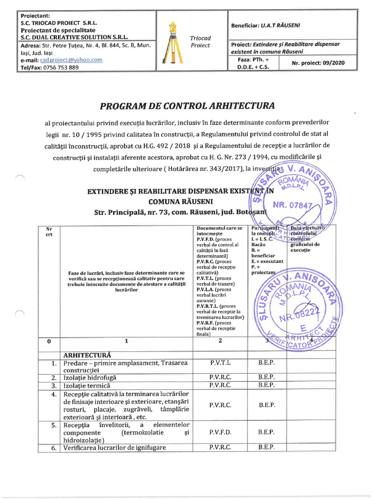 Program de control Arhitectura | PDF