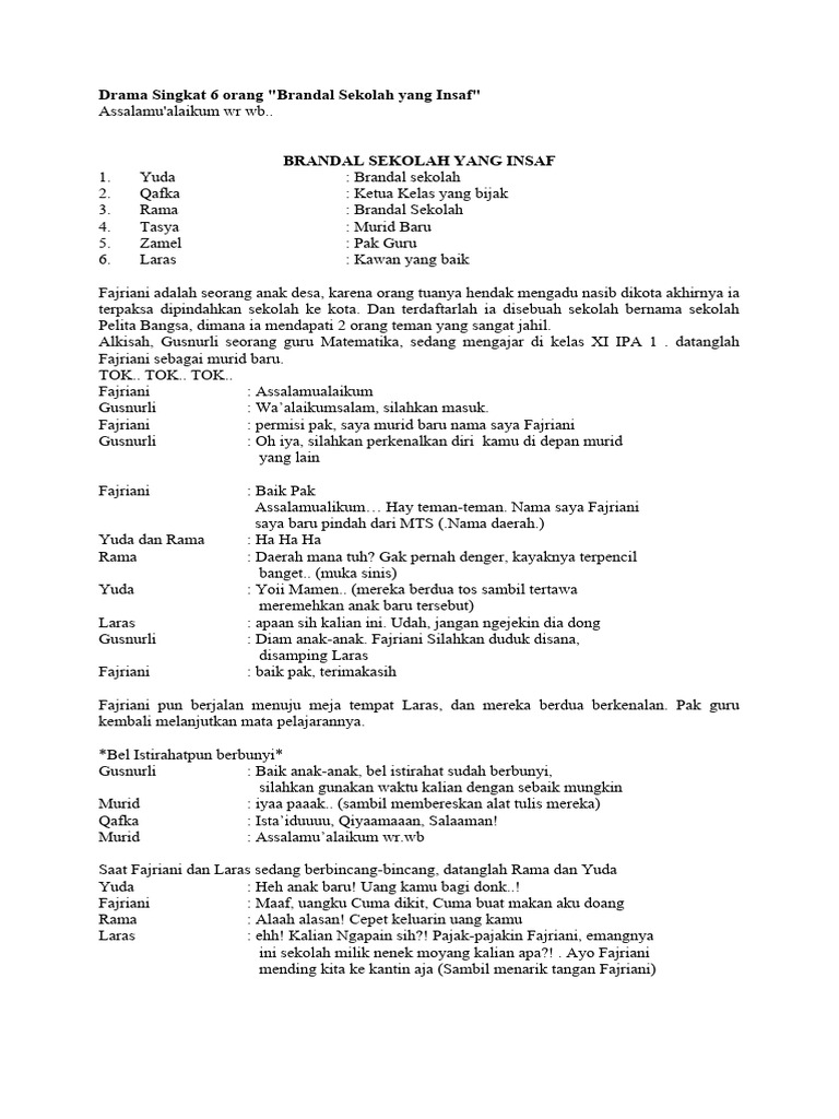 Drama Singkat 6 Orang | PDF