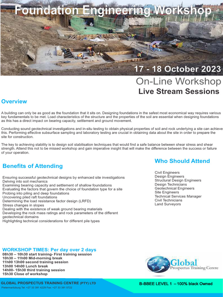 Foundation Engineering Workshop 2023 | PDF | Geotechnical Engineering ...