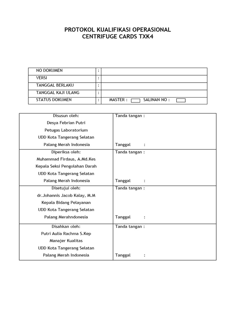 Format Protokol Ko Centrifuge Gel Card | PDF