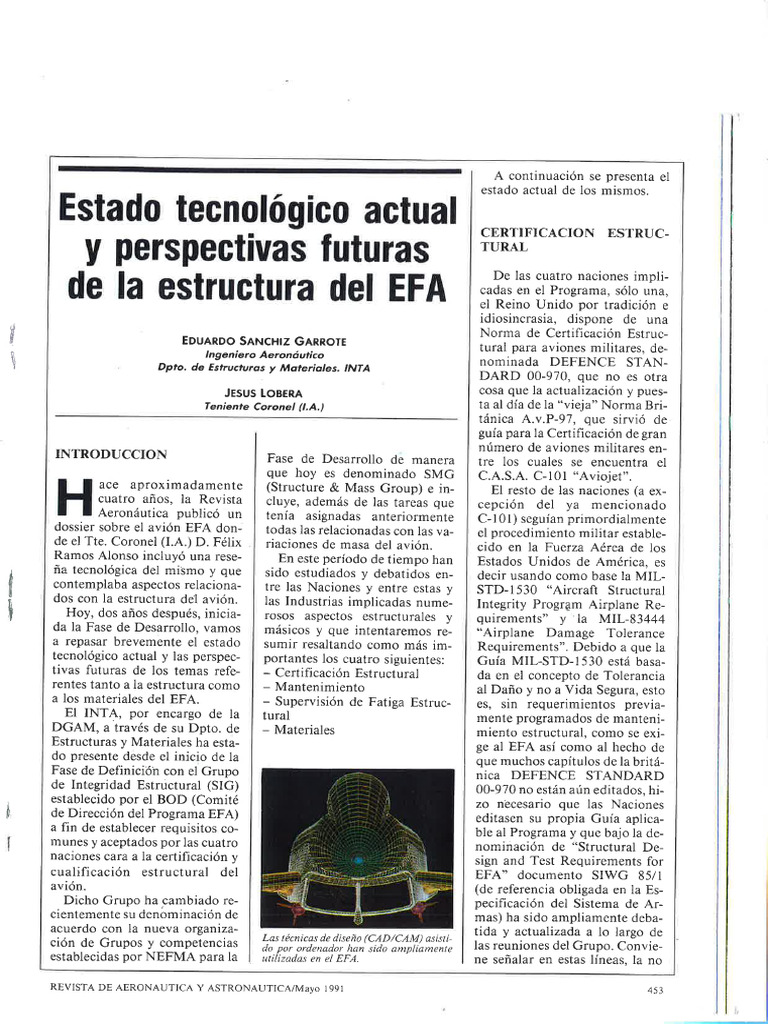 estructura del EFA. Revista de Aeronautica y Astronautica | PDF
