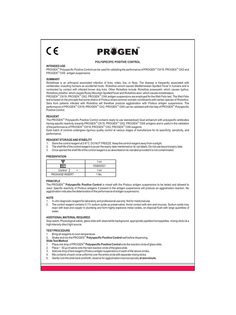 Progen Positive Control Ifu | PDF | Immunology | Clinical Medicine