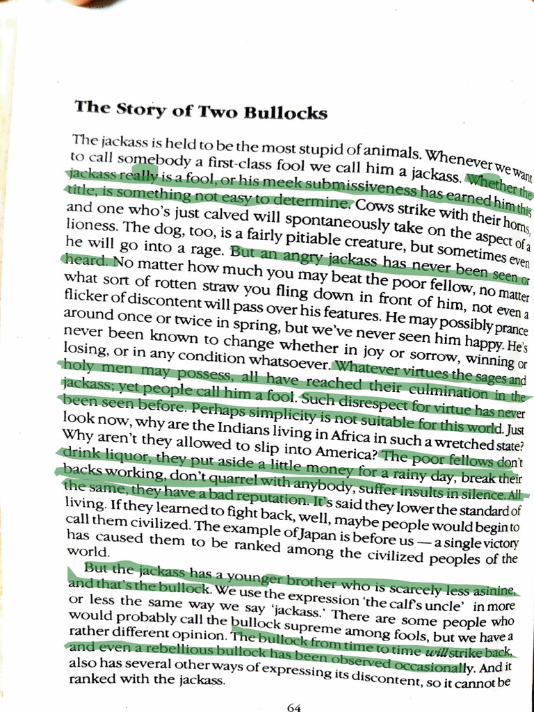 The Story of Two Bullocks | PDF
