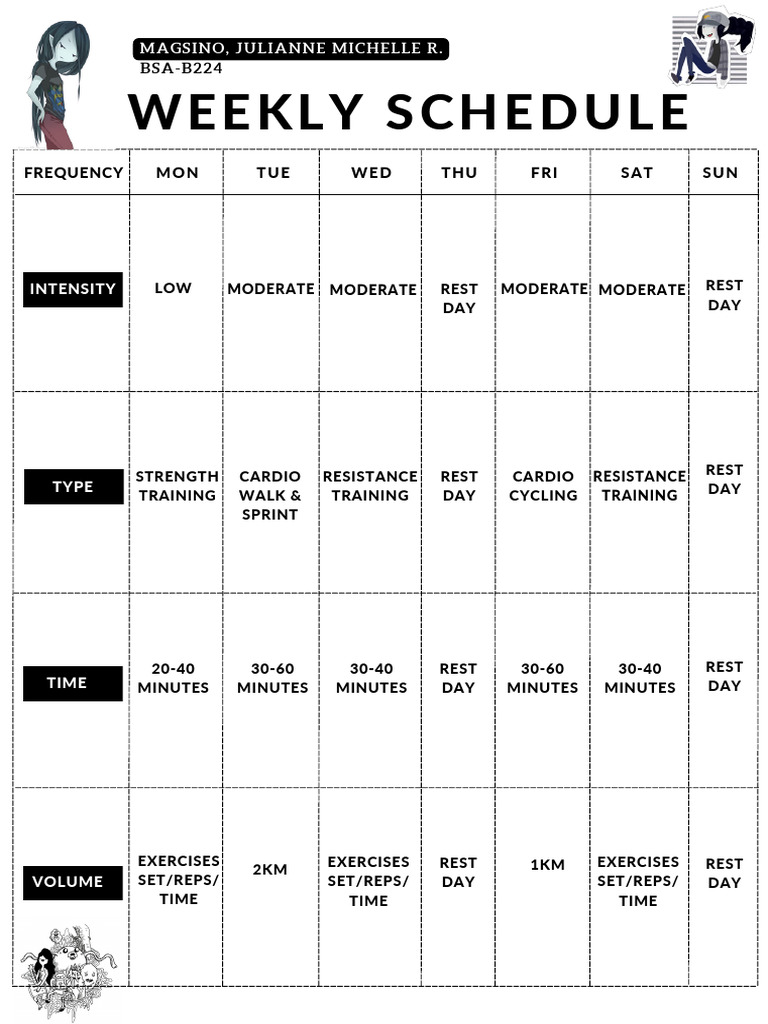 Minimal Weekly Schedule Planner | PDF