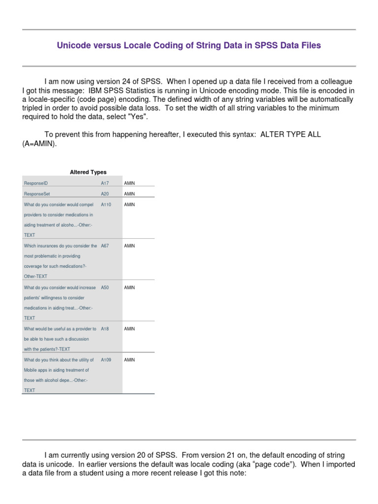 Encoding-SPSS 2 | PDF | Spss | Character Encoding Encoding-SPSS 2 | PDF | Spss | Character Encoding