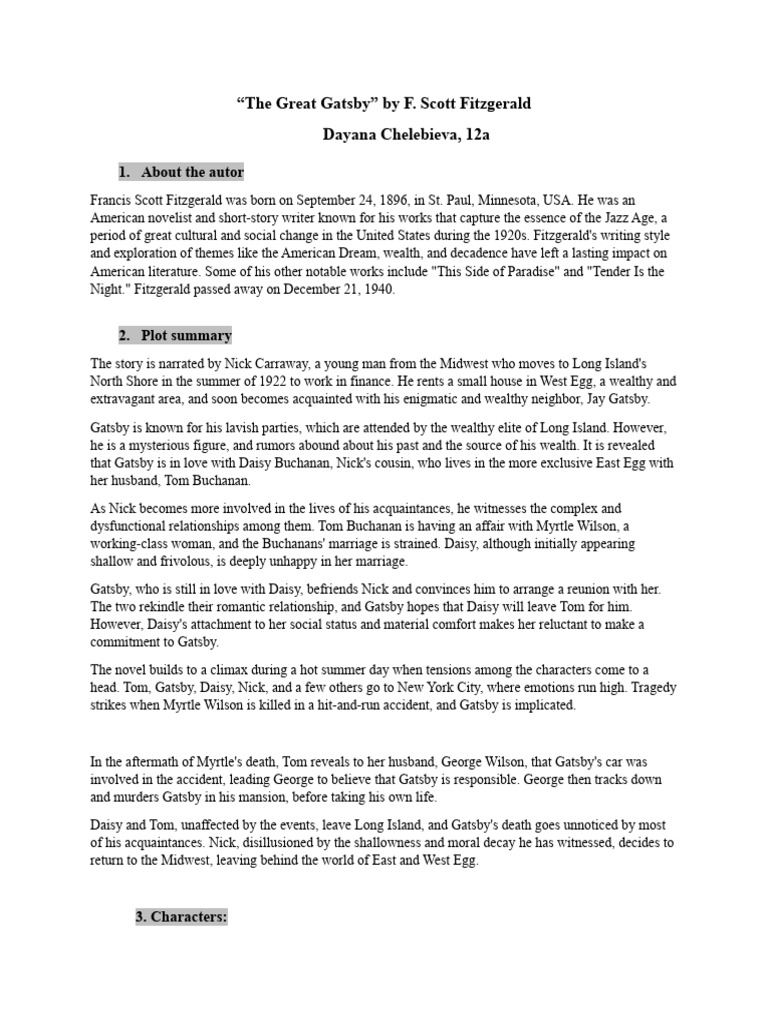 The Great Gatsby | PDF | The Great Gatsby | Novels