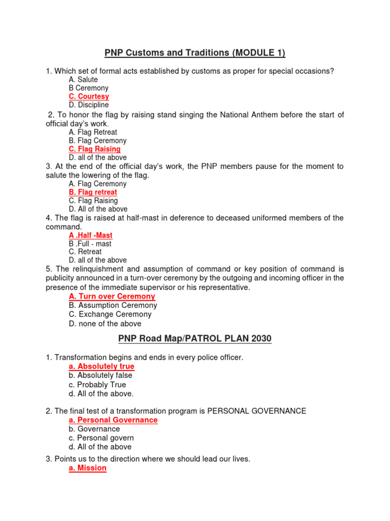 PNP Customs and Traditions Overview | PDF | Logistics | Warehouse