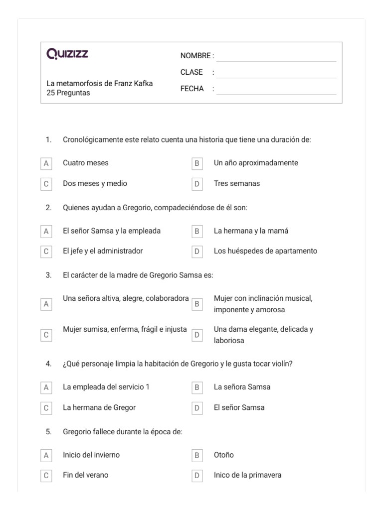 La Metamorfosis de Franz Kafka Control | PDF | La metamorfosis