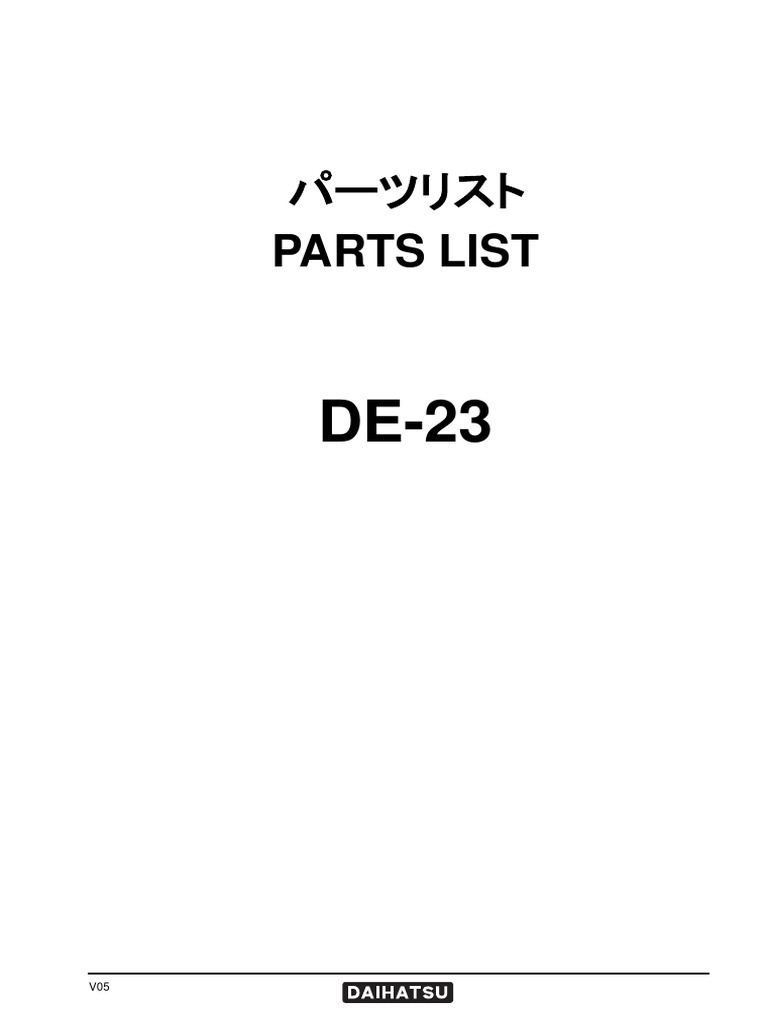 V05n-De23 Parts List | PDF